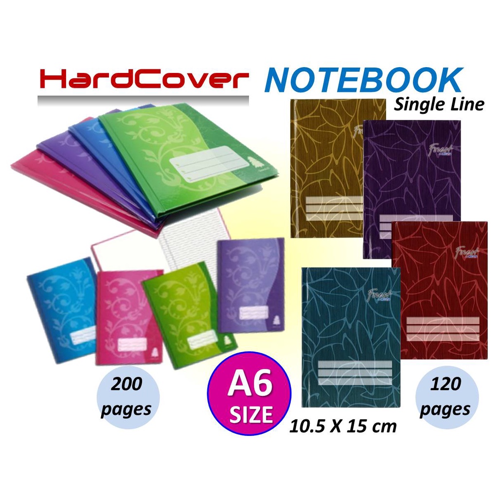 Hardcover A6 Notebook Hard Cover A6 Small Note Book 120pgs / 200pgs ...