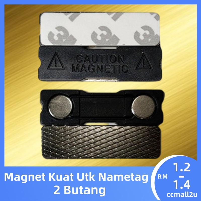2 BUTANG MAGNET KUAT Magnet Nametag Magnet Tag Nama Magnet Badge ...