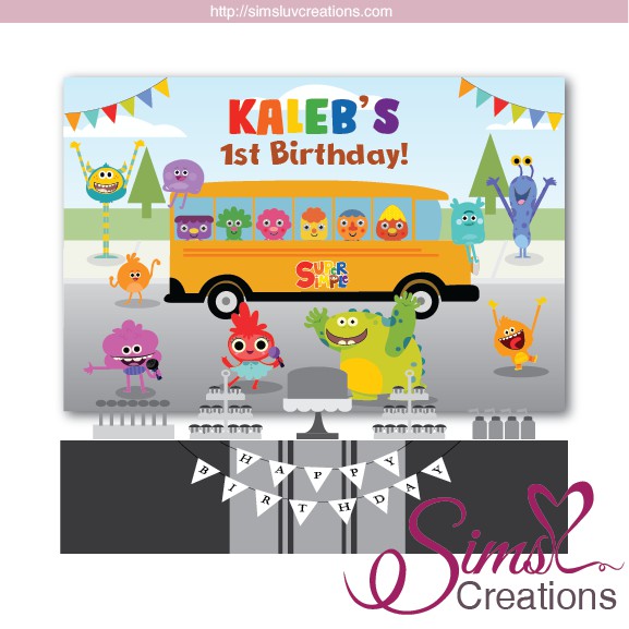 Super Simple Songs Theme Party Backdrop Banner / Birthday Poster ...