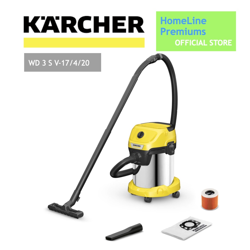 KARCHER WD3 S V-17/4/20 WET+DRY VACUUM CLEANER 1628-1350 | Shopee Malaysia
