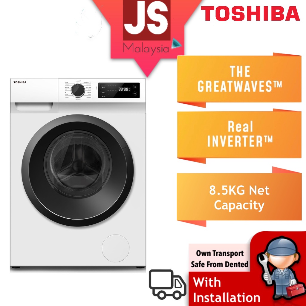 [Free Install] Toshiba Front Load Washing Machine Large Capacity 8.5Kg Real Inverter TW-BH95S2M ...