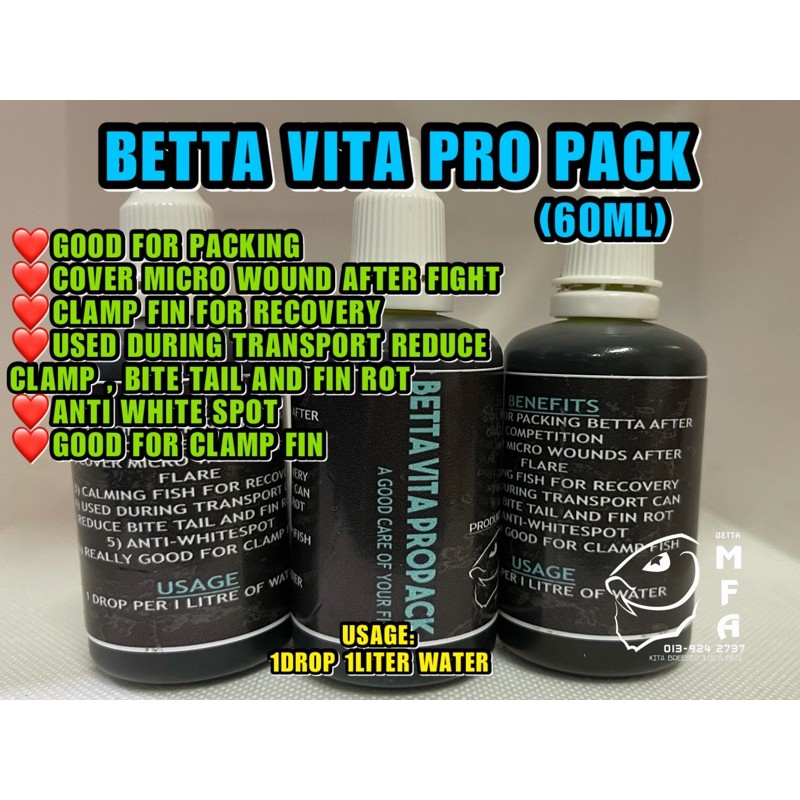 BETTA VITA PRO PACK (60ML) - A GOOD CARE FOR YOUR FISH (WATER CHANGE ...
