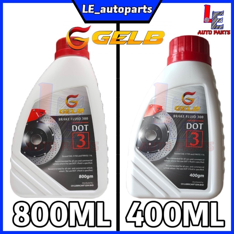 GELB DOT 3 BRAKE FLUID SAE J1703&FMVSS 166 (800ML/400ML) | Shopee Malaysia
