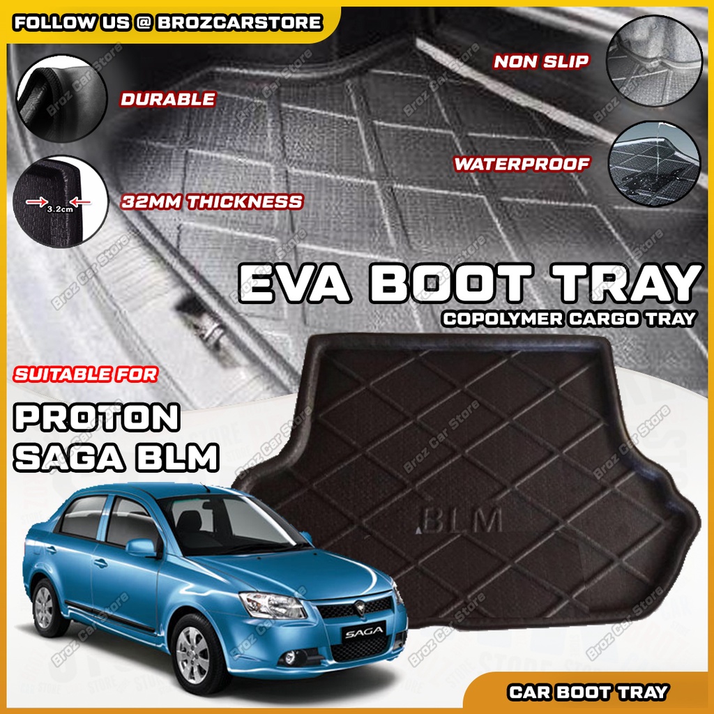 📥 For Proton Saga BLM / Saga FLX EVA Copolymer Car Boot Tray Luggage ...