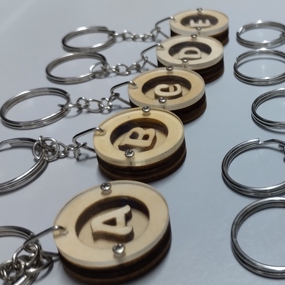 ABC Alphabet Letters Oak Wood Keychain Souvenir Door Gift | Shopee Malaysia