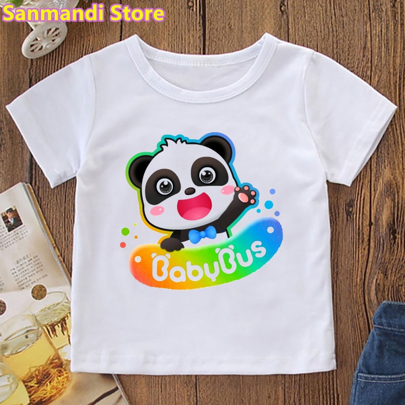 Rainbow Babybus Panda Graphic Print Tshirt Girls/Boys Kids Clothes ...