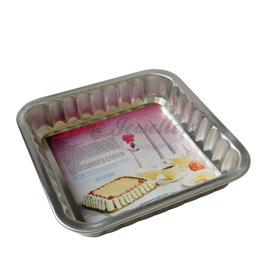 💥READY STOCK💥Aluminium Fluted Square Cake Tin Cake Mould (22cm ...