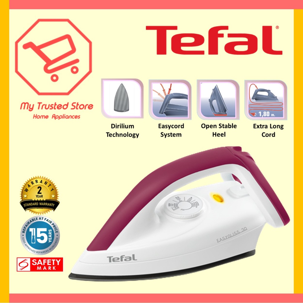 Tefal (FS4030) Easygliss 1200W Dry Iron | Shopee Malaysia
