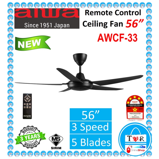 Aiwa AWCF-33 5 Blade Ceiling Fan / Regair Inovo V15/Q10 DC Motor ...