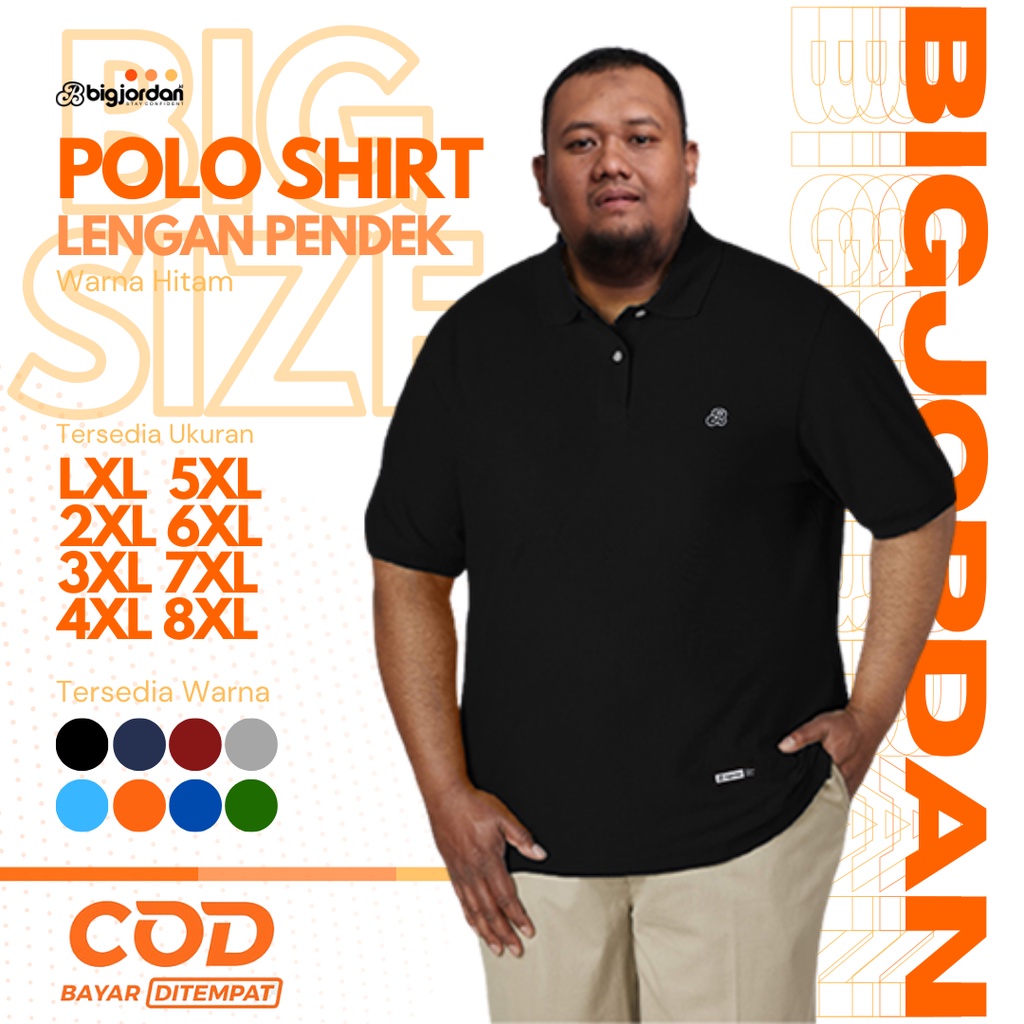 Kaos Collar Men jumbo 4L 5L 6L 7L 8L baju polo shirt big size 4XL 5XL 6XL 7XL 8XL kaos polos ...