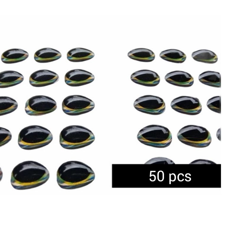 MATA Duo 3d Gold Series Oval Fish Eye Stickers 4 mm 5 mm 6 mm 7 mm 8 mm ...