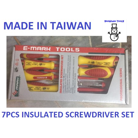 7PCS EMARK VDE SCREWDRIVER SCREW DRIVER E MARK E-MARK 7 PCS INSULATED INSULATE / STAR VDE ...