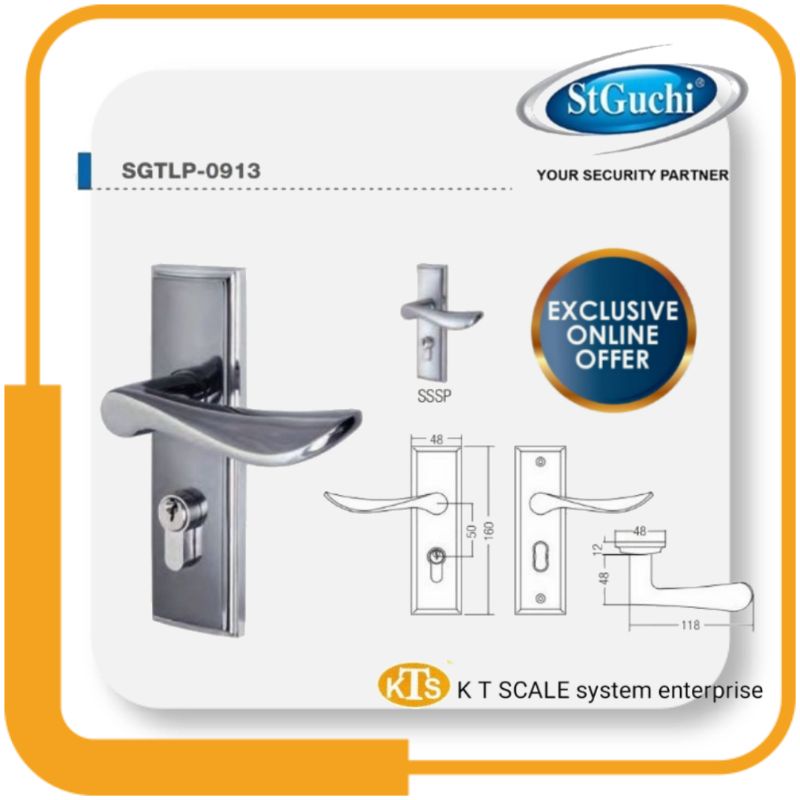 ST GUCHI SGTLP-0913/60MM TUBULAR LEVER HANDLE LOCK SET | Shopee Malaysia