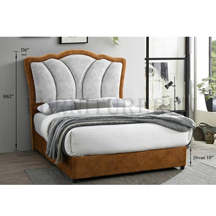 👍👍Colleen Divan bed with designers Headboard. Fabric Upholstered ...