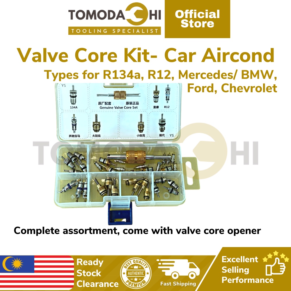 TOMODACHI Car Aircond Valve Core Kit For R134a R12 Mercedes/ BMW Ford ...