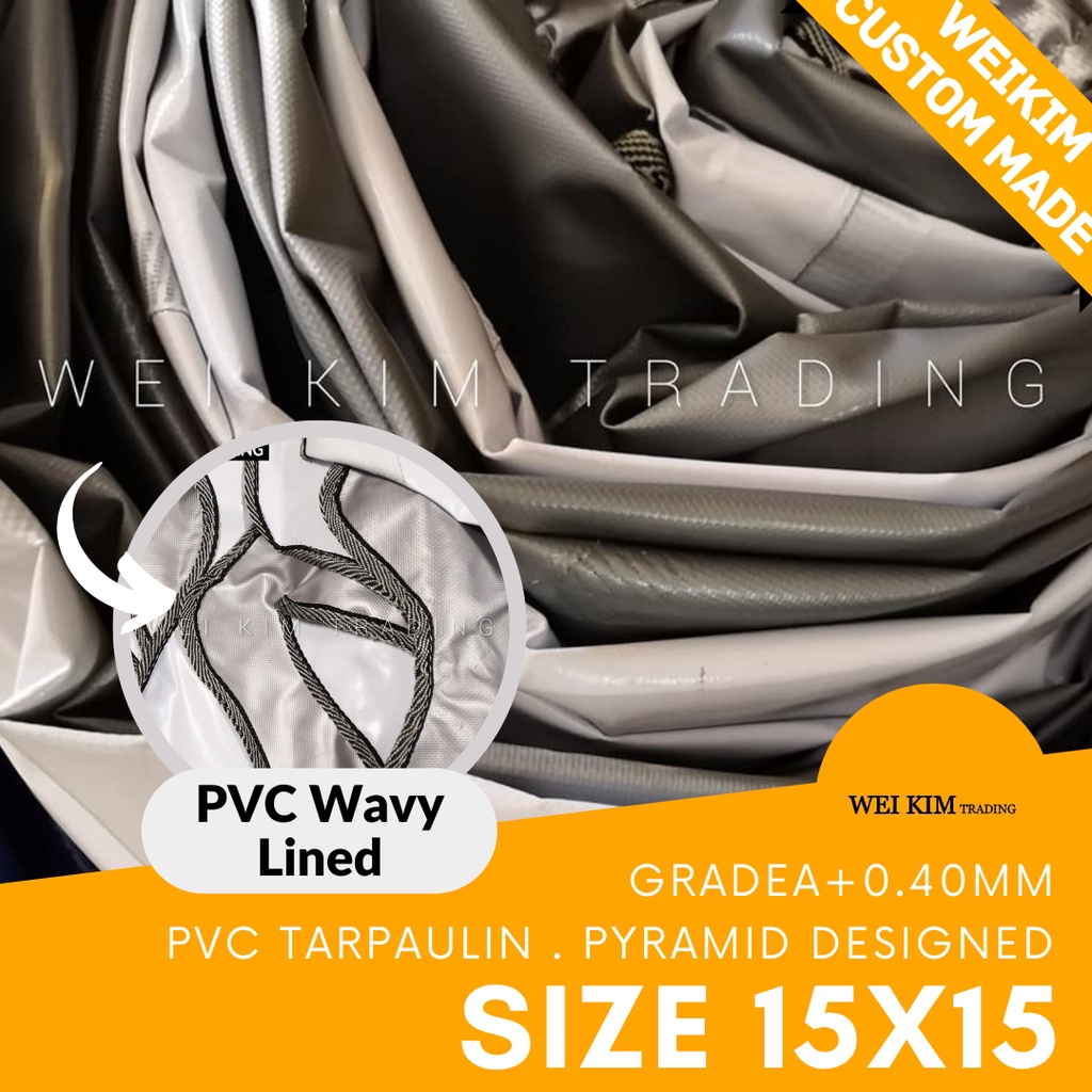(One Piece) WeiKim Size 15x15 Pyramid Kain Sahaja PVC Tarpaulin GradeA+ ...