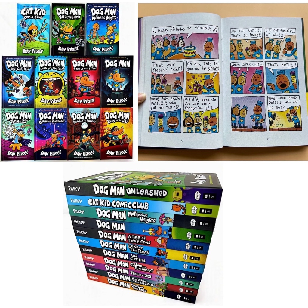 HARDCOVER DOG MAN ADVENTURE COLLECTION ~ 11 books Set by Dav Pilkey ...