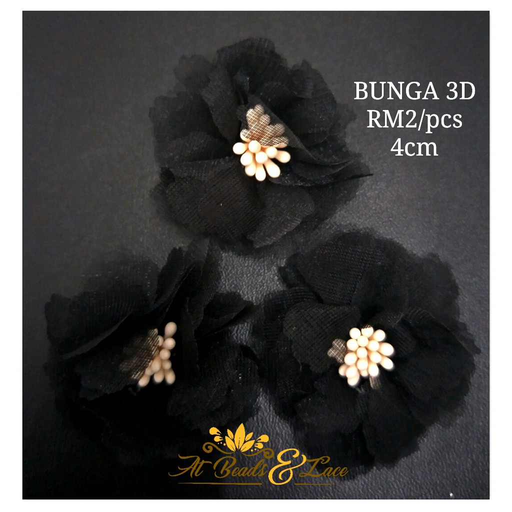 BUNGA 3D / ORGANZA 3D FLOWER (3PCS) | Shopee Malaysia