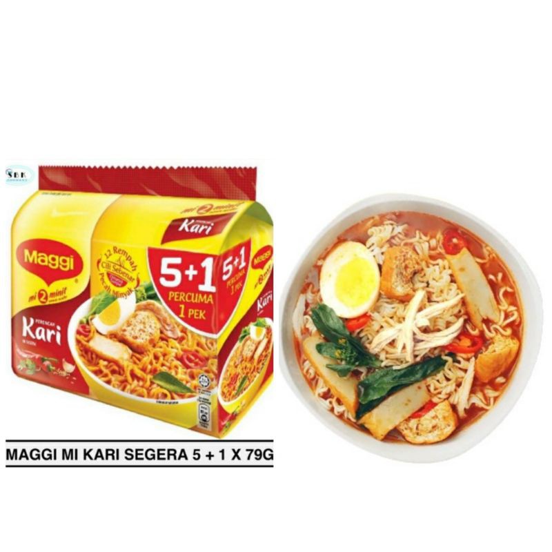 Maggi Kari 1 PEK isian 6 bungkus jimat murah (5 FREE 1 x 79g) | Shopee Malaysia