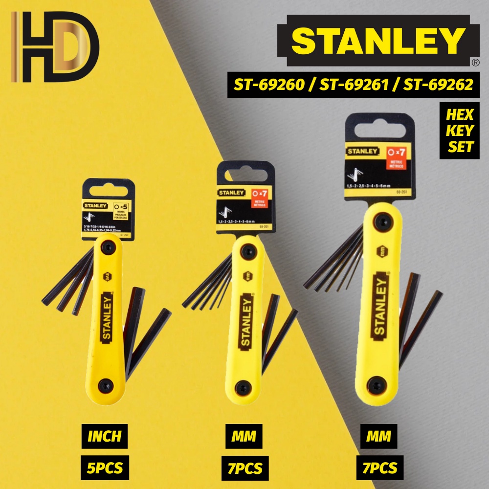 STANLEY 5 Pcs & 7 Pcs Hex Key Set / STANLEY 69-260 + STANLEY 69-261 ...