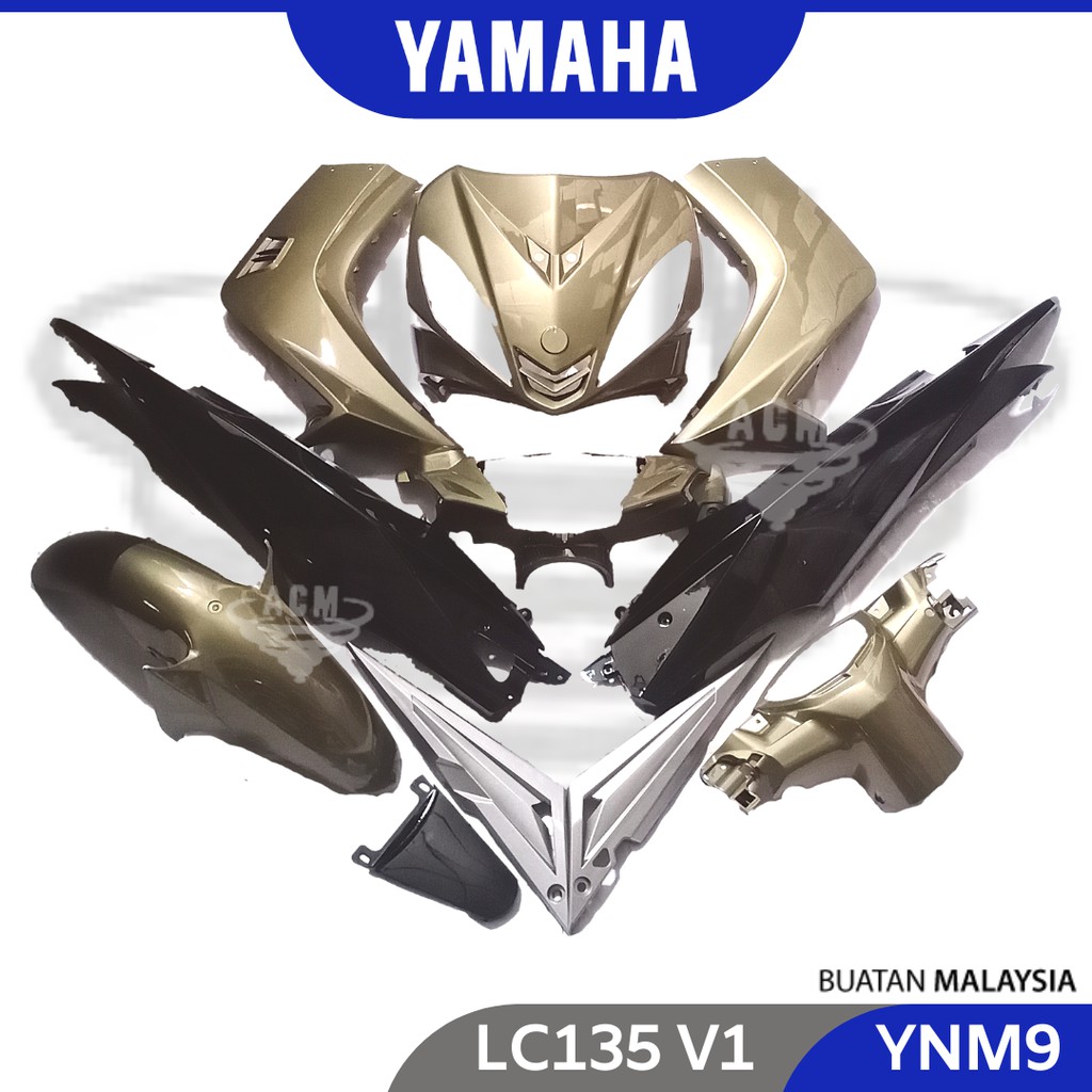 YAMAHA 135LC V1 4 Stroke Speed Body Cover Set Kit LC135 Coverset LCV1 LC - Kuning Hijau Matt ...