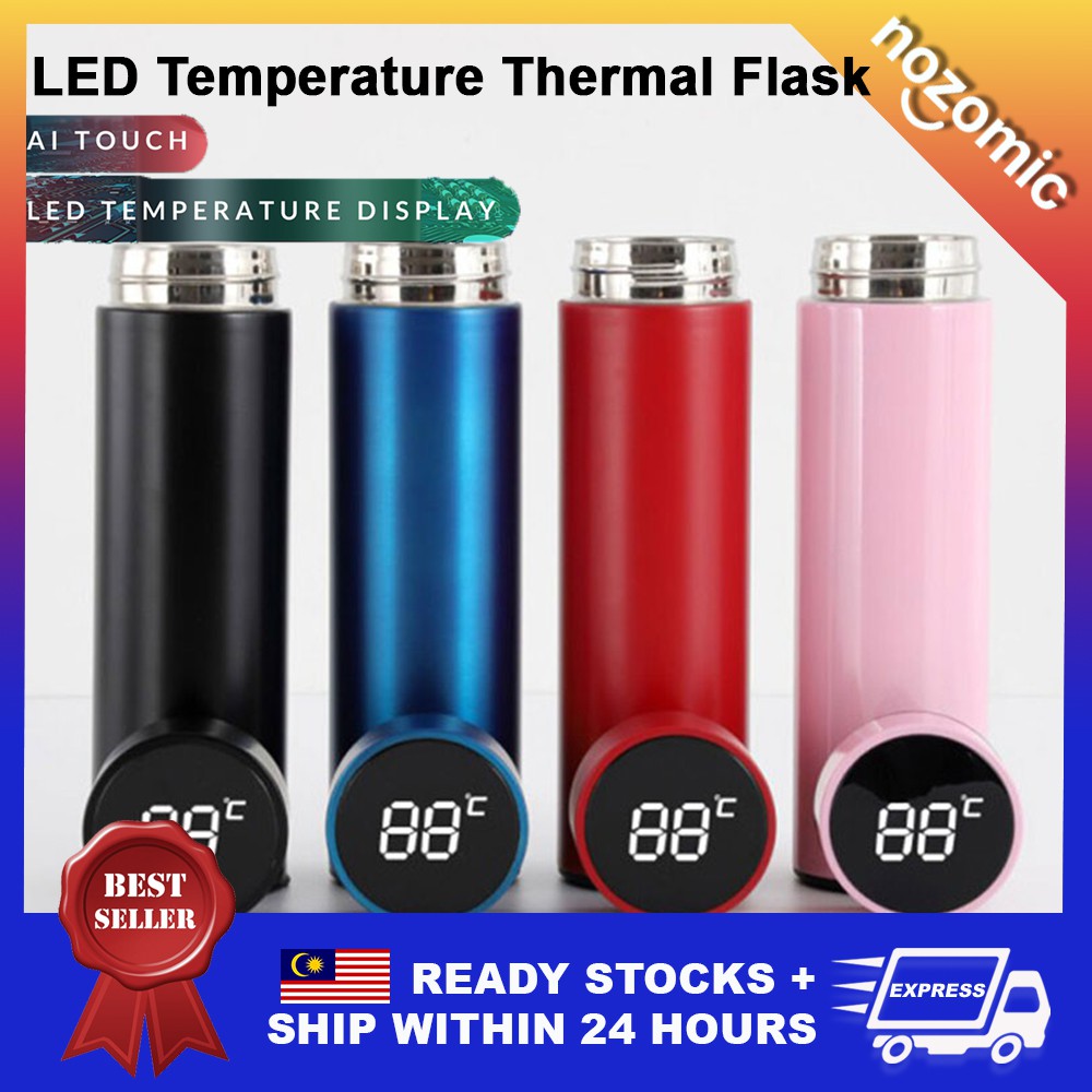 500ml LED Temperature Flask Thermal Flask Vacuum Flask Thermos ...