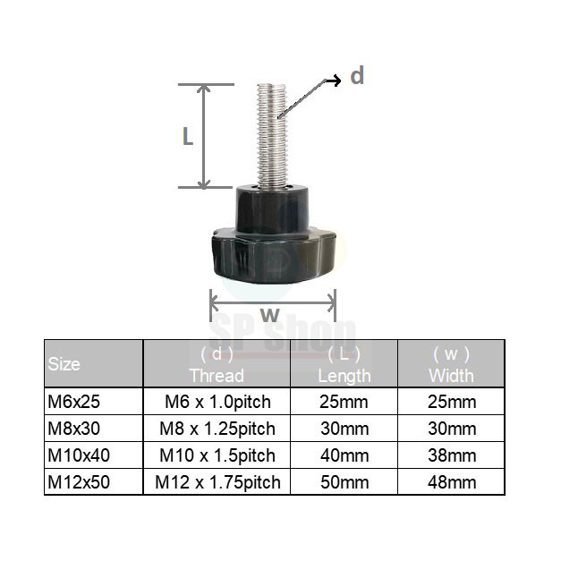M6 M8 M10 M12 Hand Knob Screw Handle | Shopee Malaysia