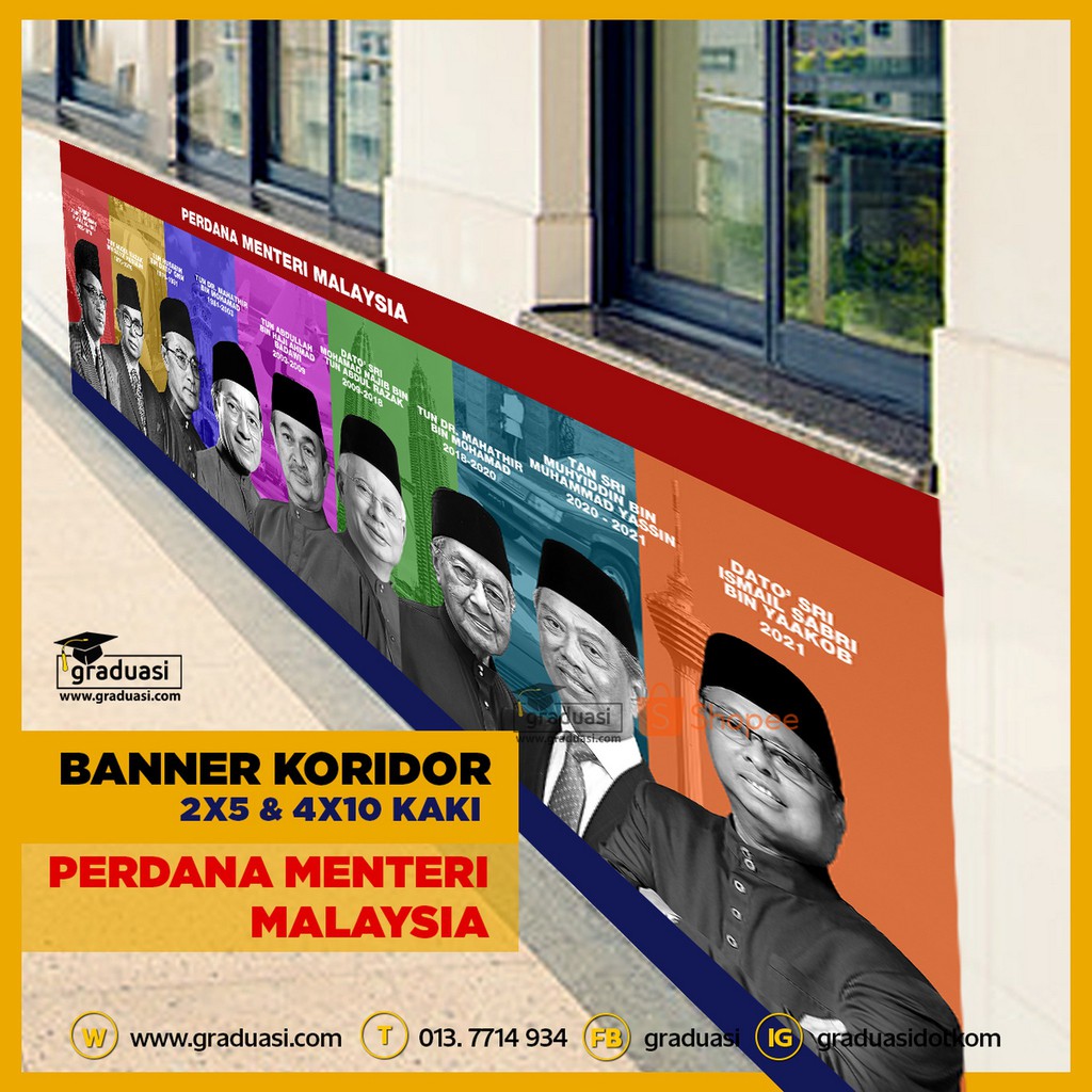 Banner Kakilima, Koridor Dinding Sekolah, Perdana Menteri Malaysia ...