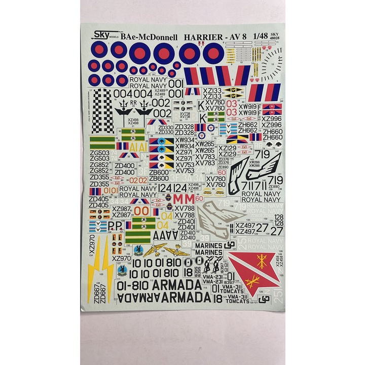 SKYMODELS 48-028 Harrier / AV8B 1/48 - DECAL | Shopee Malaysia