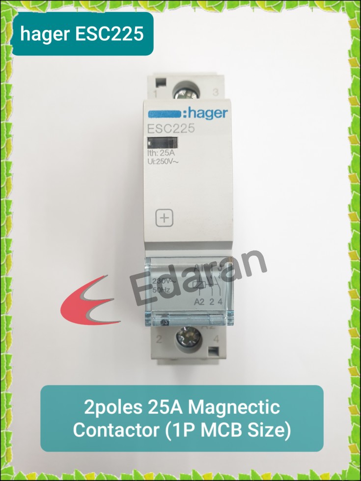 HAGER ESC225 2P 25A MINI CONTACTOR (2NO, 240V) | Shopee Malaysia