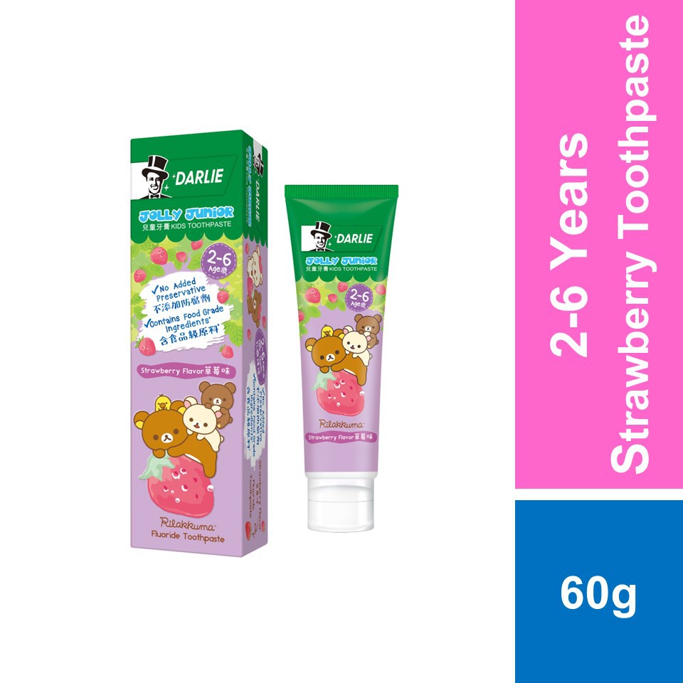 Darlie Jolly Junior Kids Toothpaste 2-6 Years Strawberry 60g | Shopee ...