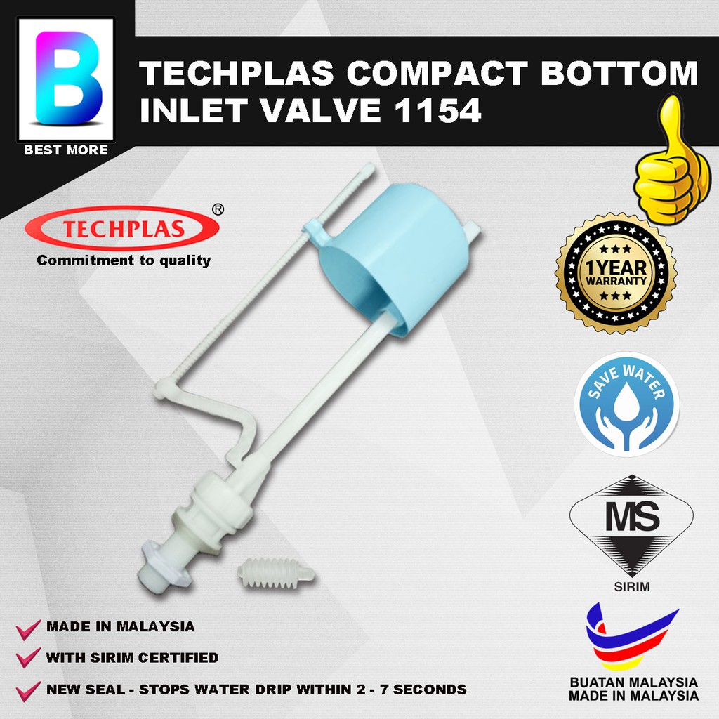 Techplas Compact Bottom Inlet Valve 1154 | Shopee Malaysia
