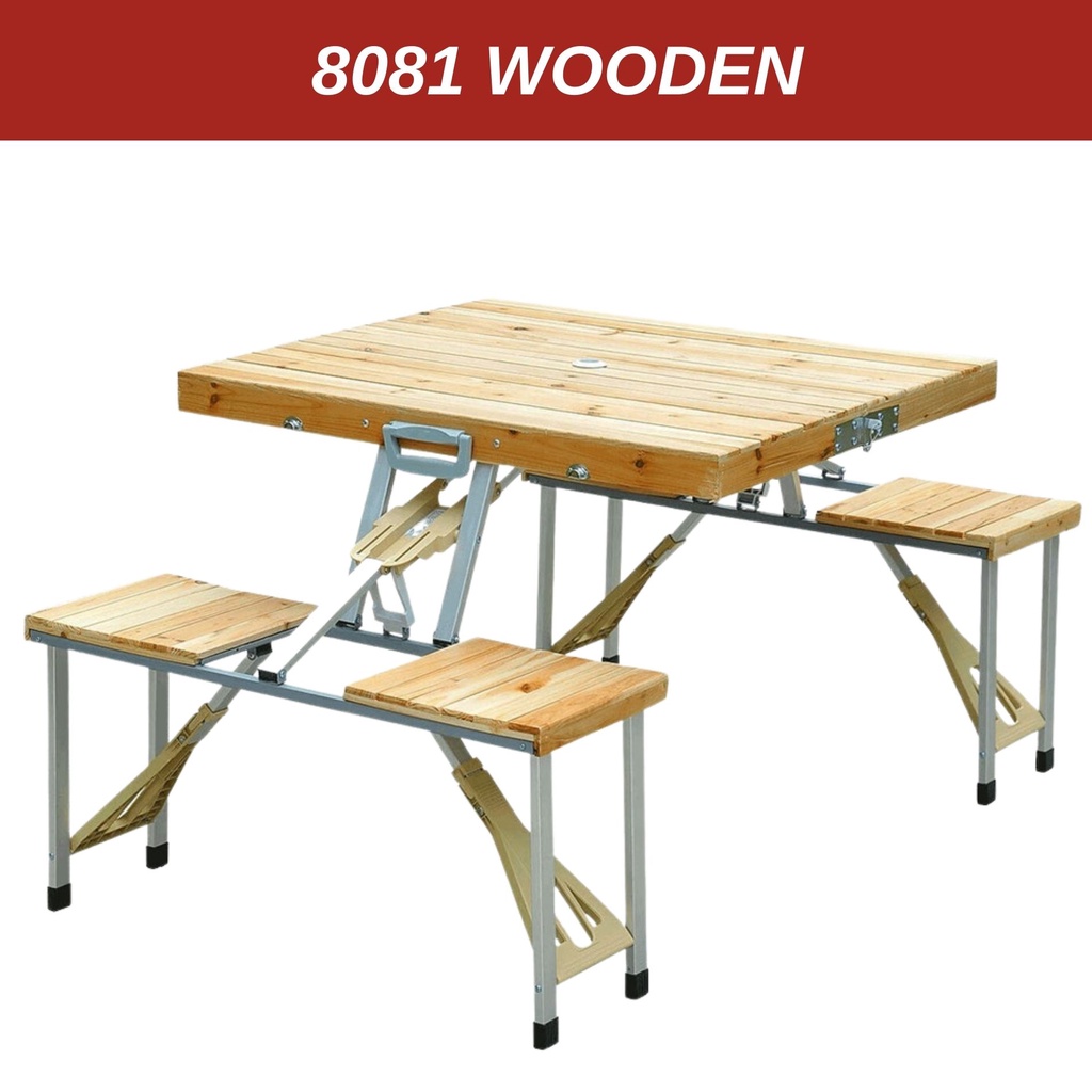 MYGARDEN Aluminium Foldable Picnic Table Meja Lipat Camping Meja Lipat ...