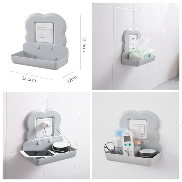 Wall Mounted Socket Shelf - Socket Charger Rack with adhesive | Shopee ...
