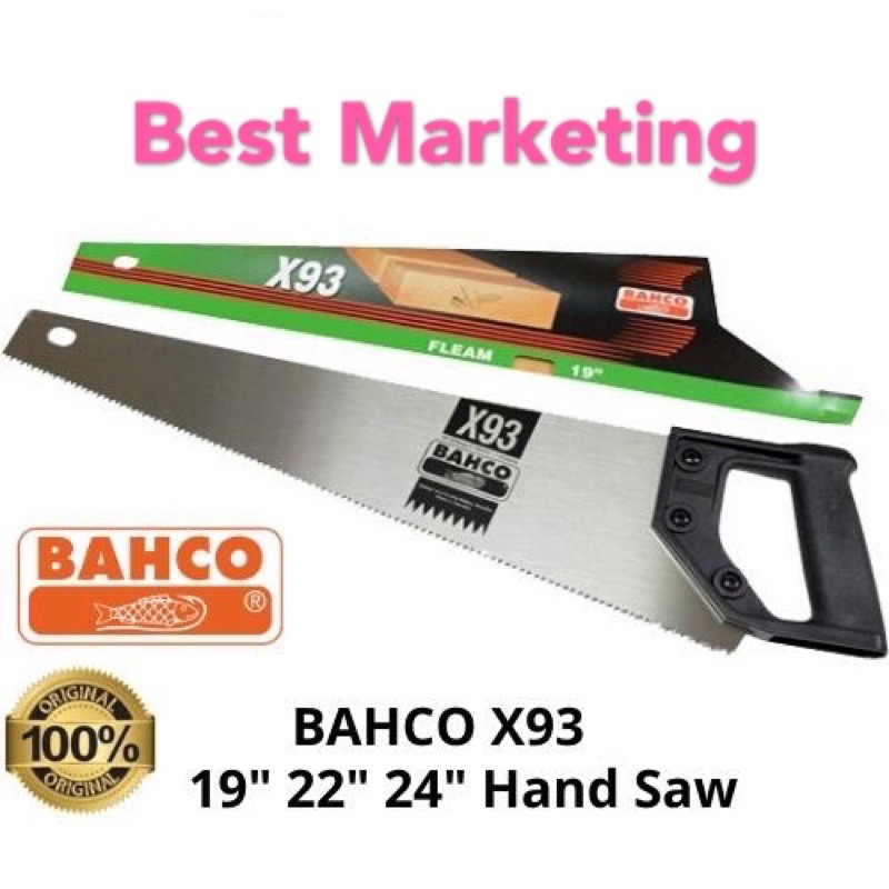 BAHCO 19" & 22" X93 XT Superior Wood Hand Saw / Gergaji Kayu Tangan ...