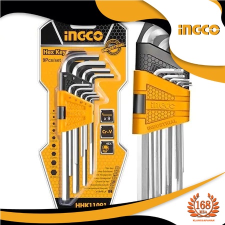 INGCO Hexagon Key Set 9 L-Shaped Wrench Model HHK11091 | Shopee Malaysia