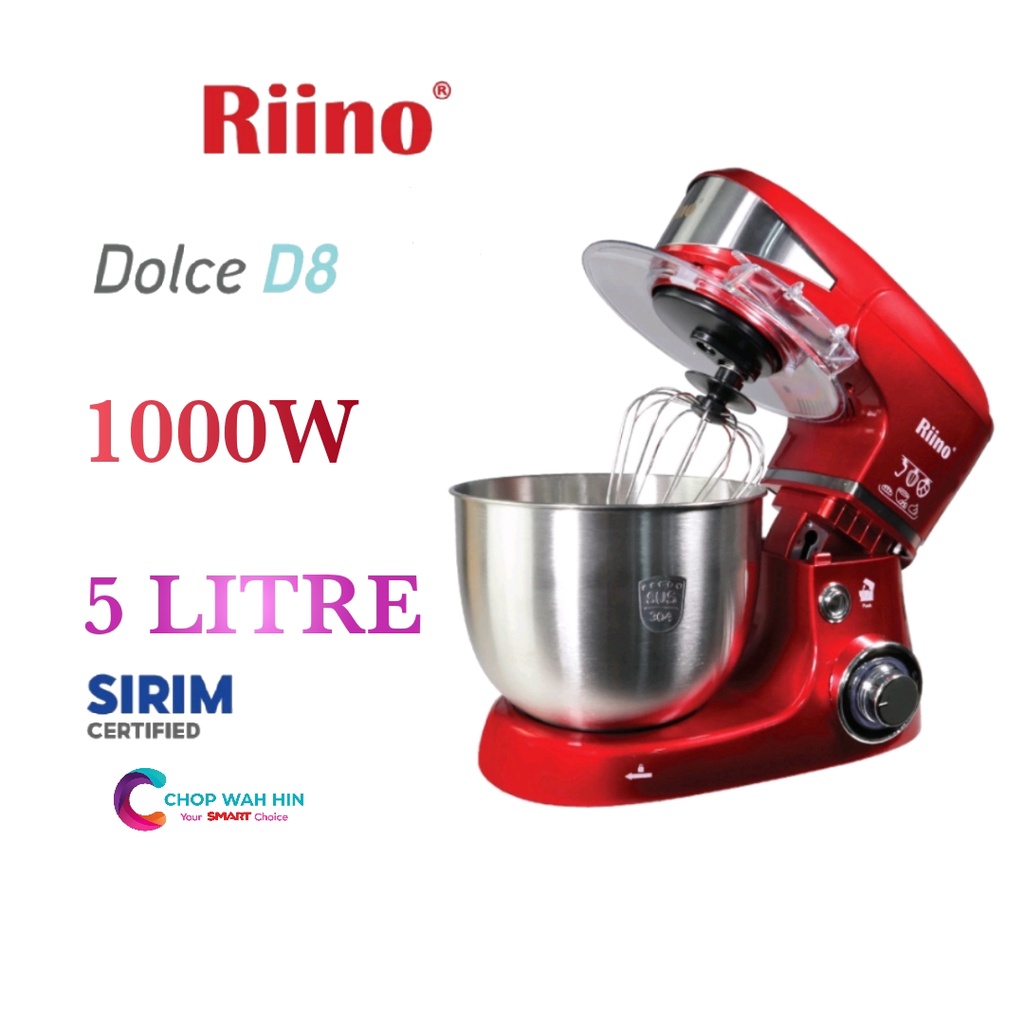 Riino Dolce D8 5L Stand Mixer 1000W Red | Tiffany Blue | Red - HA-RO ...