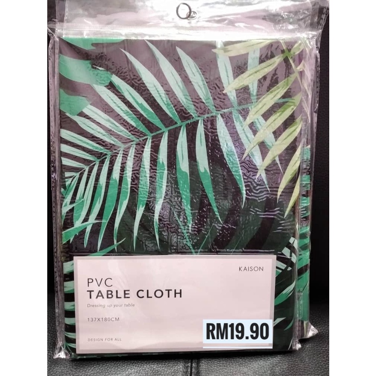 Table Cloth PVC Green Leaf Kaison (137X180cm) | Shopee Malaysia