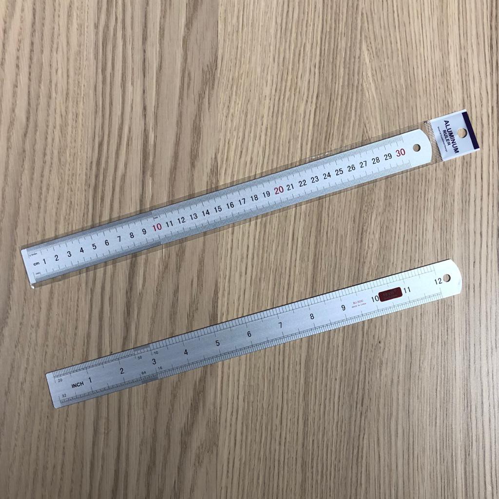 Solid Aluminum Ruller 30cm ( Pembaris Aluminium 12") BJ-3030 | Shopee ...