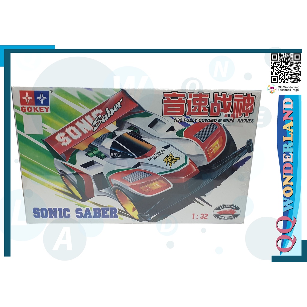 QQ GOKEY 1/32 Fully Cowled Mini 4WD Series Model Sonic Saber Kereta DIY ...