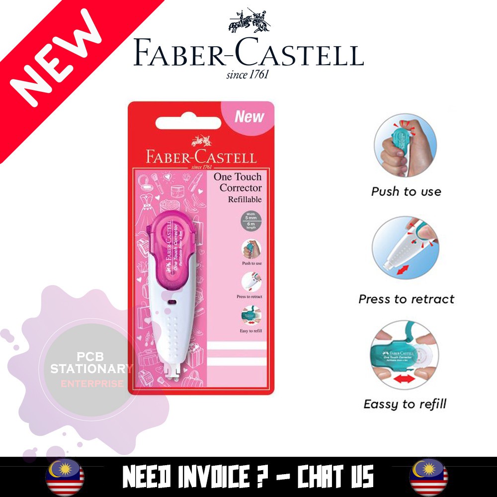 Faber-Castell One Touch Corrector/Correction Tape - (1's) | Shopee Malaysia