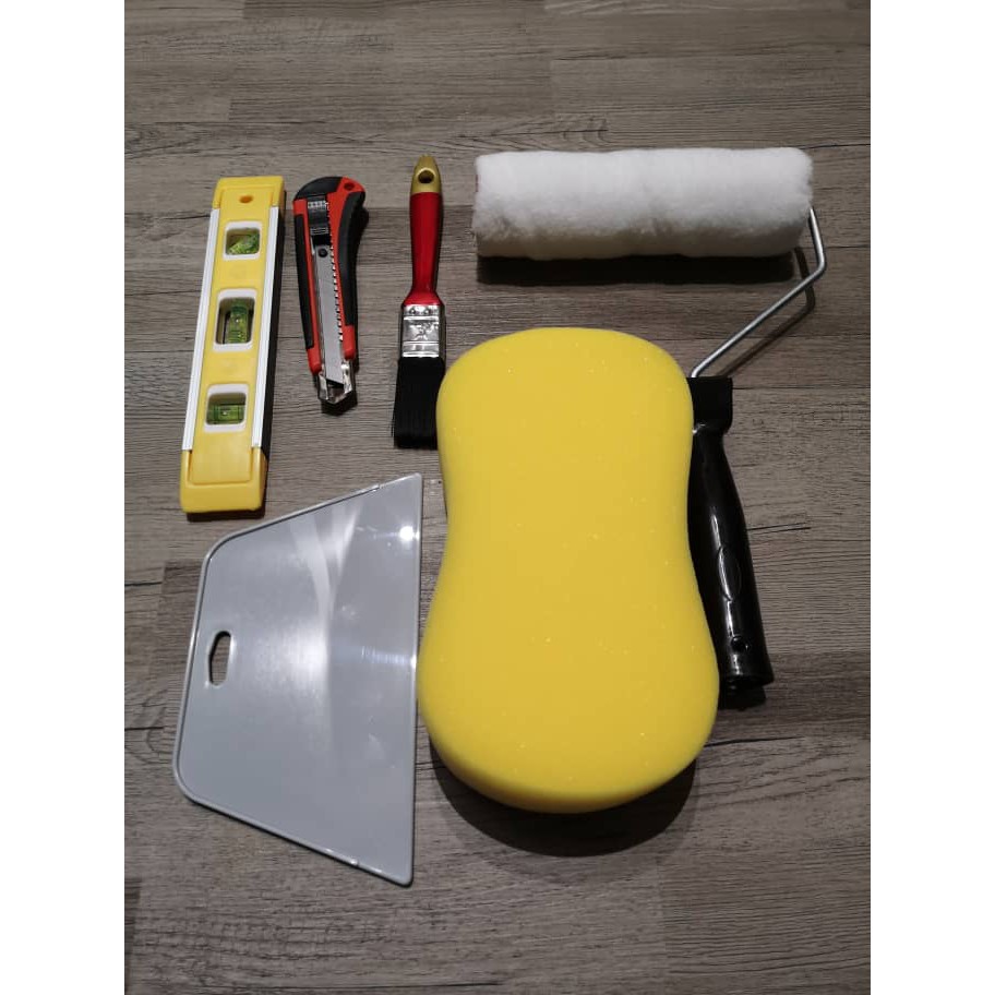 ALat-alat Pasang Dinding Kertas Wallpaper Tools Set 6 pcs DIY tools set ...