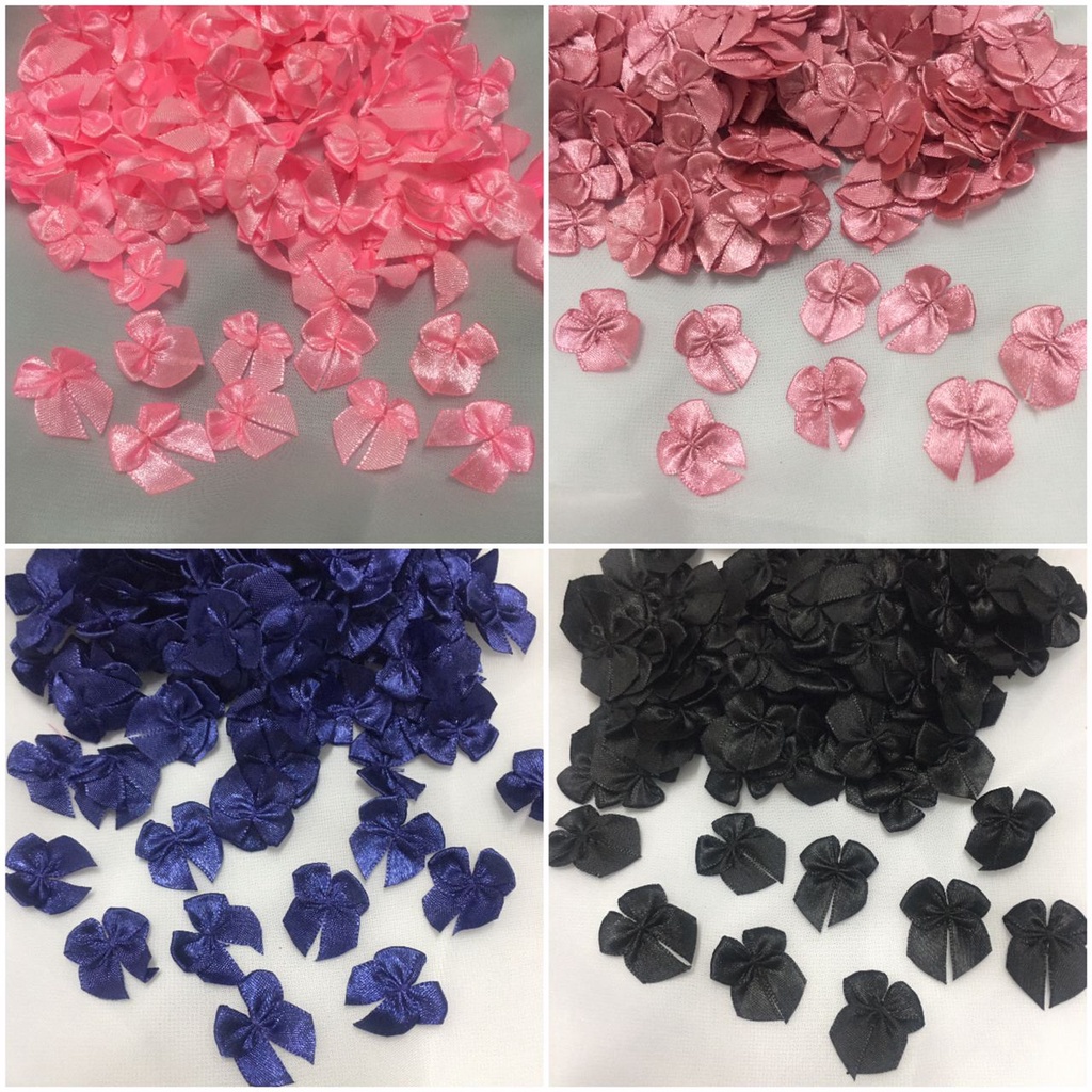 0035_50pcs (2*2cm) 1cm Mini Satin Ribbons Bow for Doorgift Sew,Glue ...