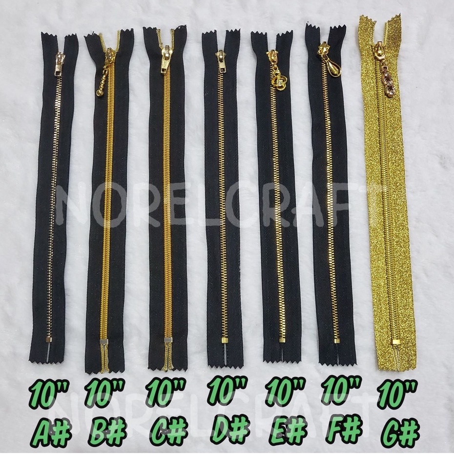 [1PC] 10" FANCY ZIPPER/ FASHION ZIP/ NO BRAND METAL ZIP/ZIP JUBAH/ZIP ...