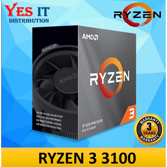 AMD Ryzen 3 3100 4-Cores AM4 Socket Processor (3.6GHz turbo to 3.9GHz ...