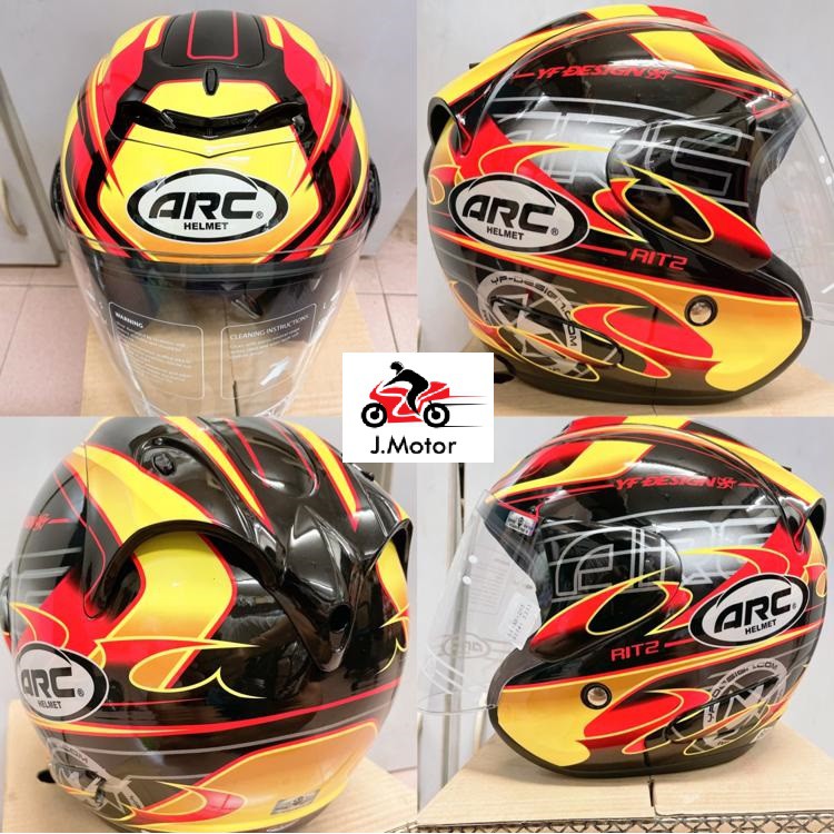 🔥100% Original🔥 ARC Ritz Helmet Ritz YF1 Design Yellow/Kuning (Standard ...