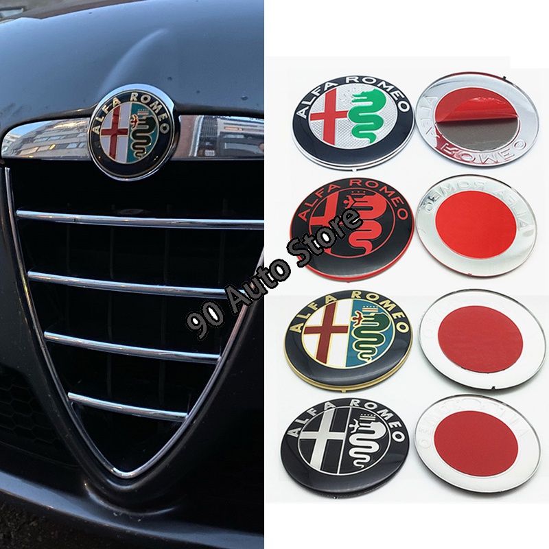 2pcs 7.4cm Car Front Grille Badge Decal for Alfa Romeo 147 Mito Giulia ...