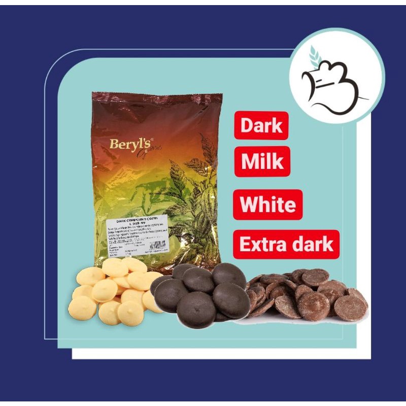 BERYL'S COMPOUND COIN 1KG (DARK / MILK / WHITE/EXTRA DARK) | Shopee ...
