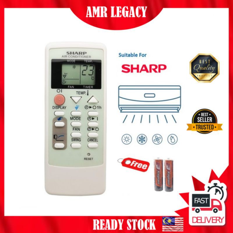 Sharp Air Cond Remote Control for sharp aircond replacement A751JBEZ ...