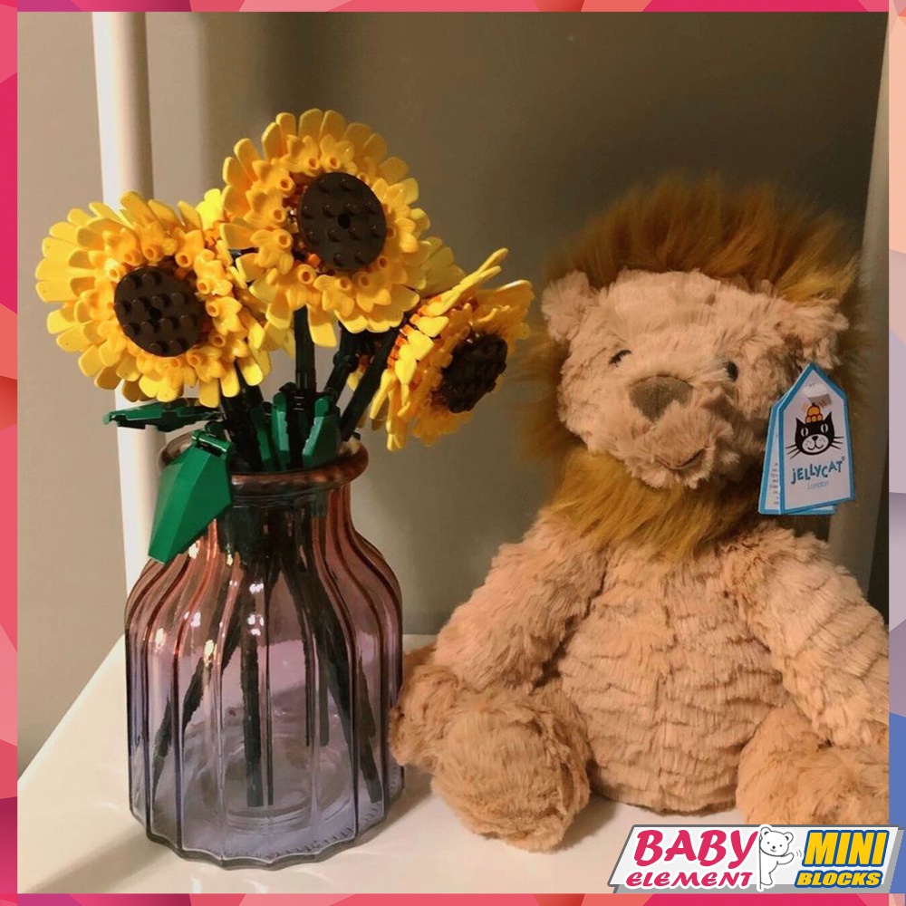 Sunflower Building Blocks Bouquet Creative DIY Romance room decoration ...